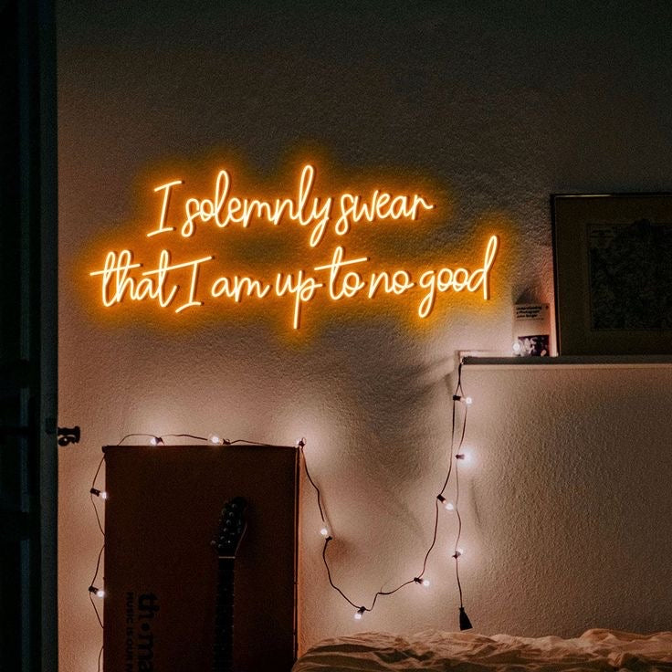 "I solemnly swear that I am up to no good" LED Neonschild – NeonWords